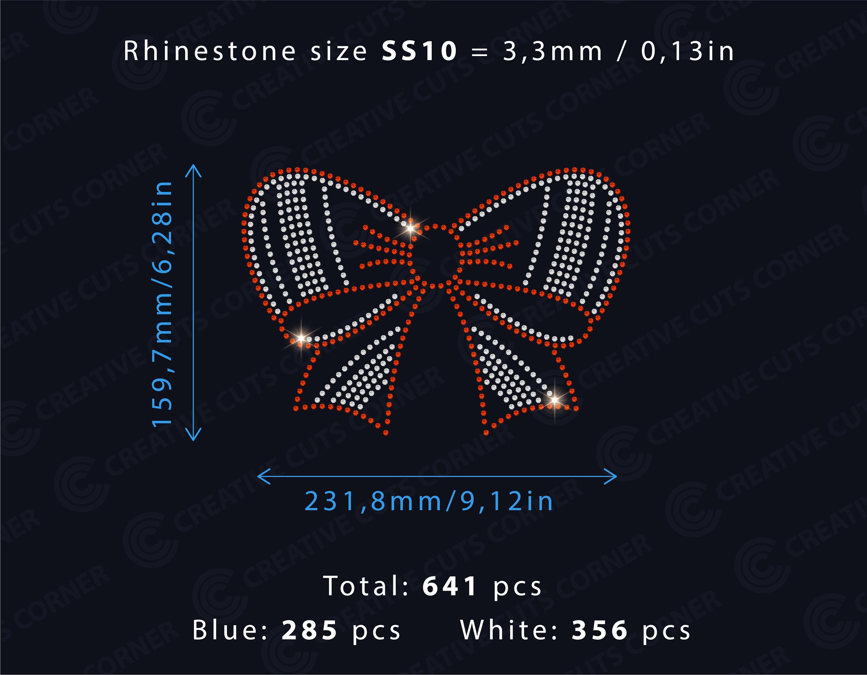 Rhinestone Template Bow Svg File for Cricut Rhinestone Template Ss10 ...