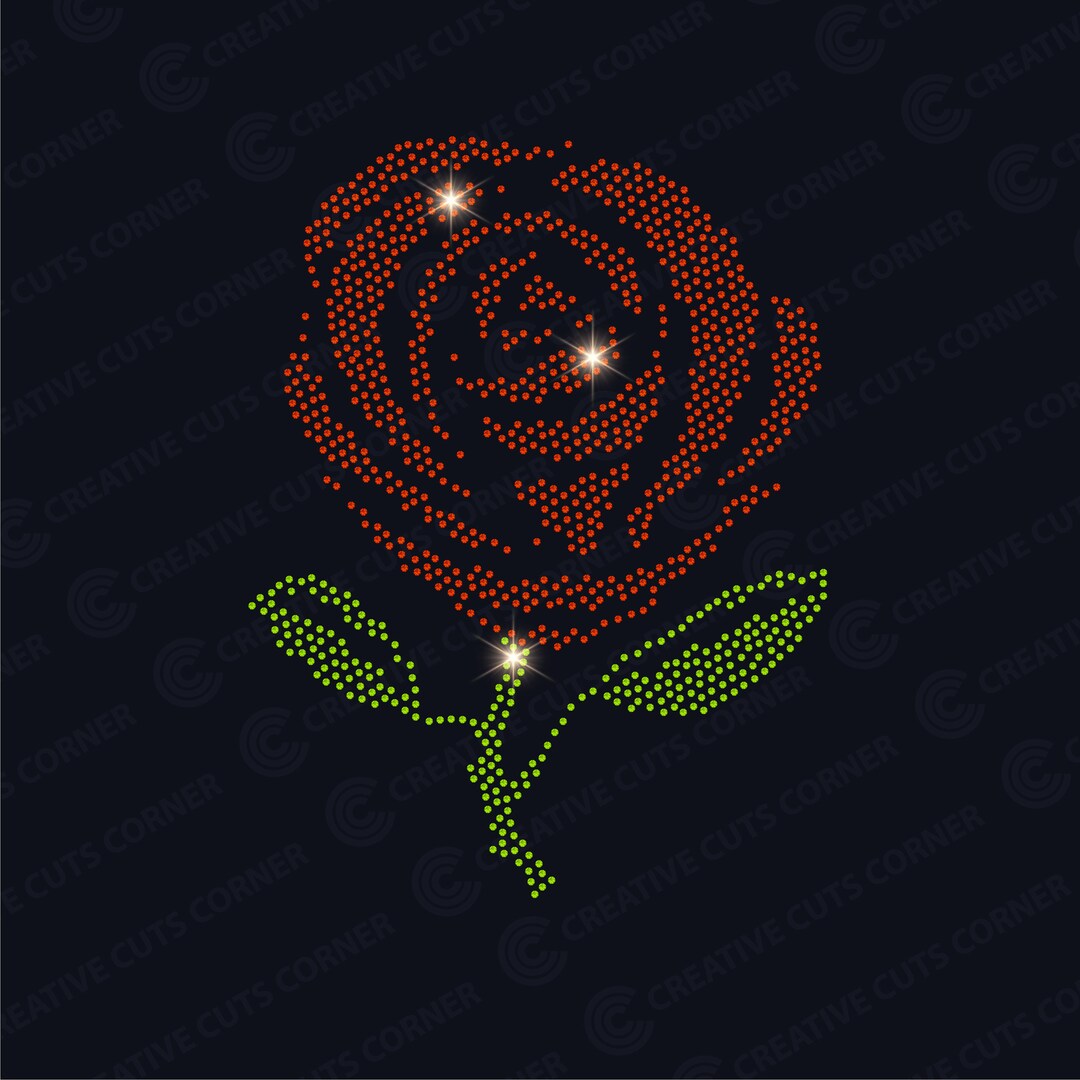 Rose Rhinestone Template Ss6 Svg Digital File Rhinestone Star ...