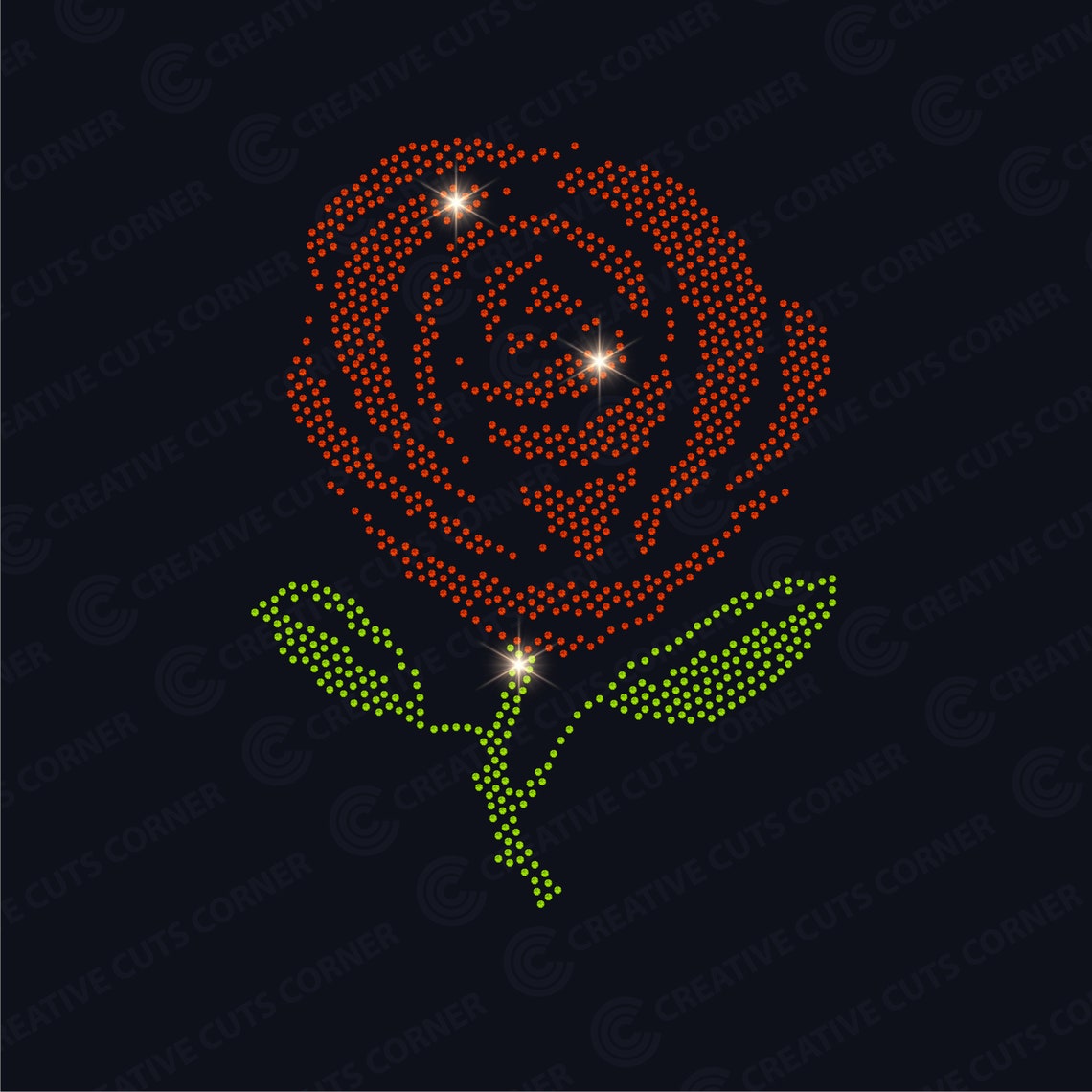 Rose Rhinestone Template Ss6 Svg Digital File Rhinestone Star ...