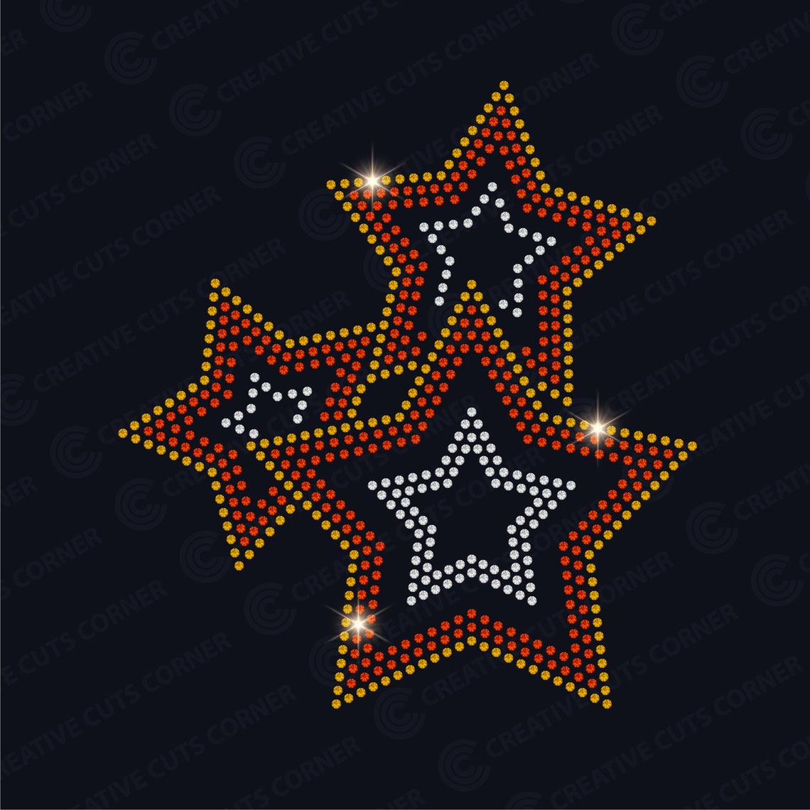 Stars Rhinestone Template Svg File for Cricut Svg for Shirt Rhinestone ...