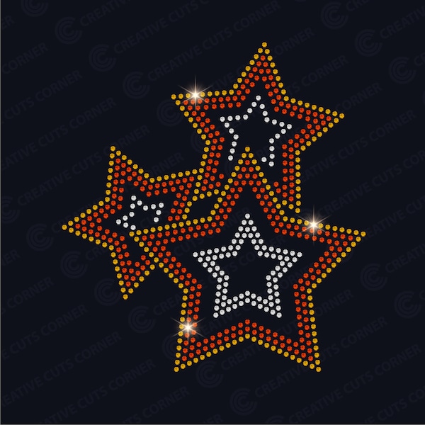 Rhinestone Stars Necklace - Etsy