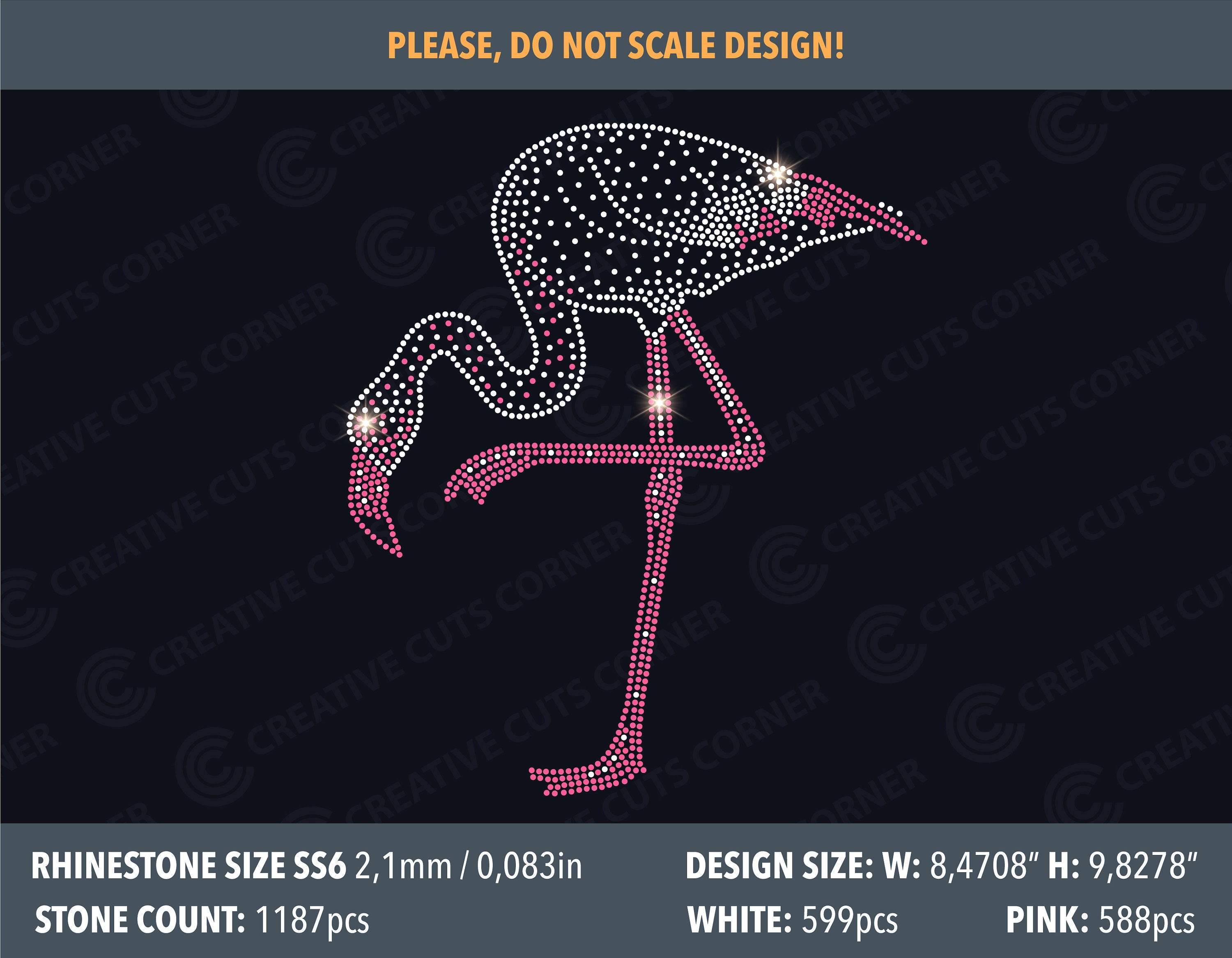 Flamingo Rhinestone Template Svg File for Cricut Design Rhinestone ...