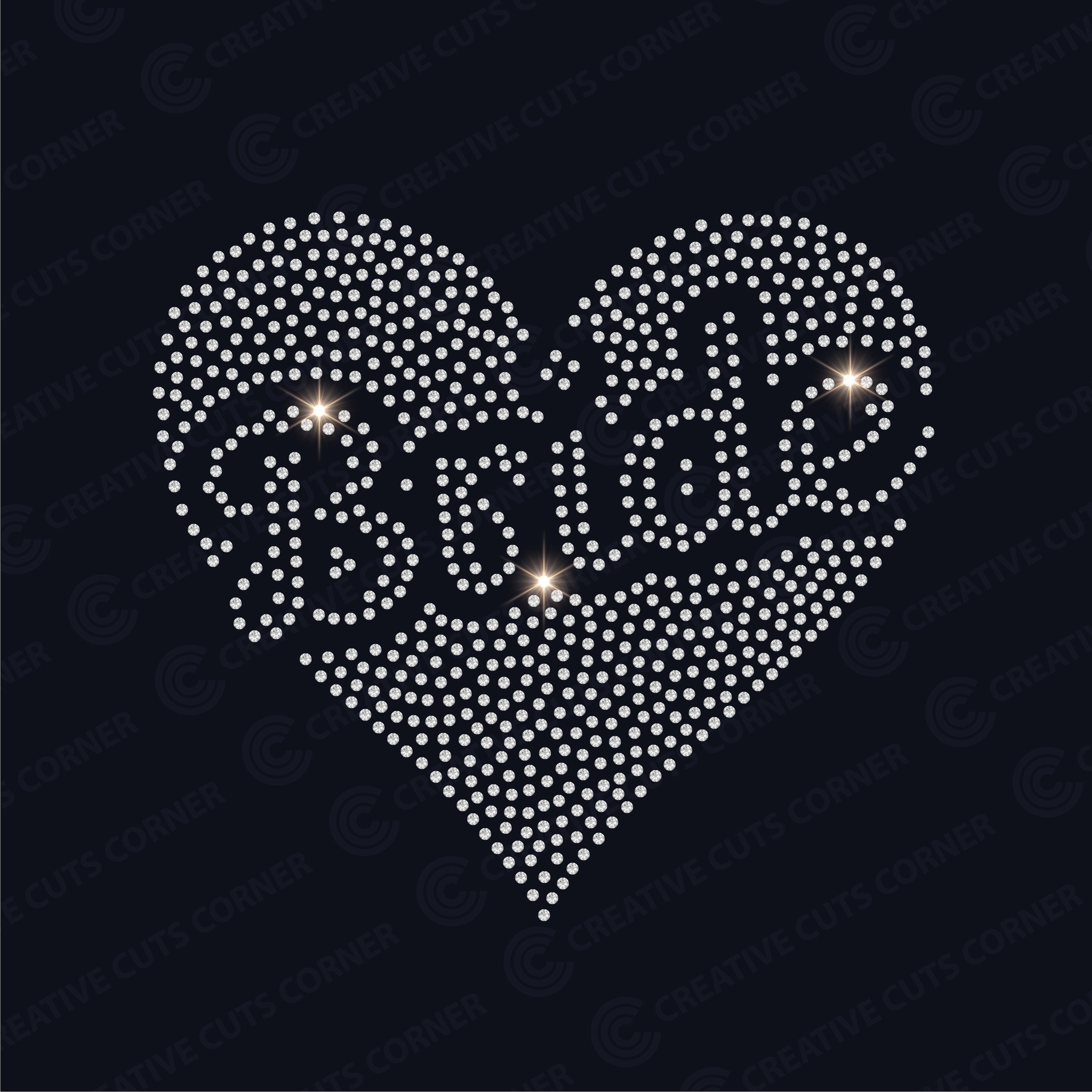 Rhinestone Heart Template Sign Svg File for Cricut Rhinestone Template ...