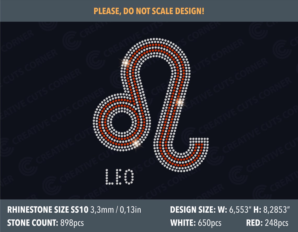 Leo Zodiac Rhinestone Template Svg Rhinestone Shirt Cut File for Cricut ...