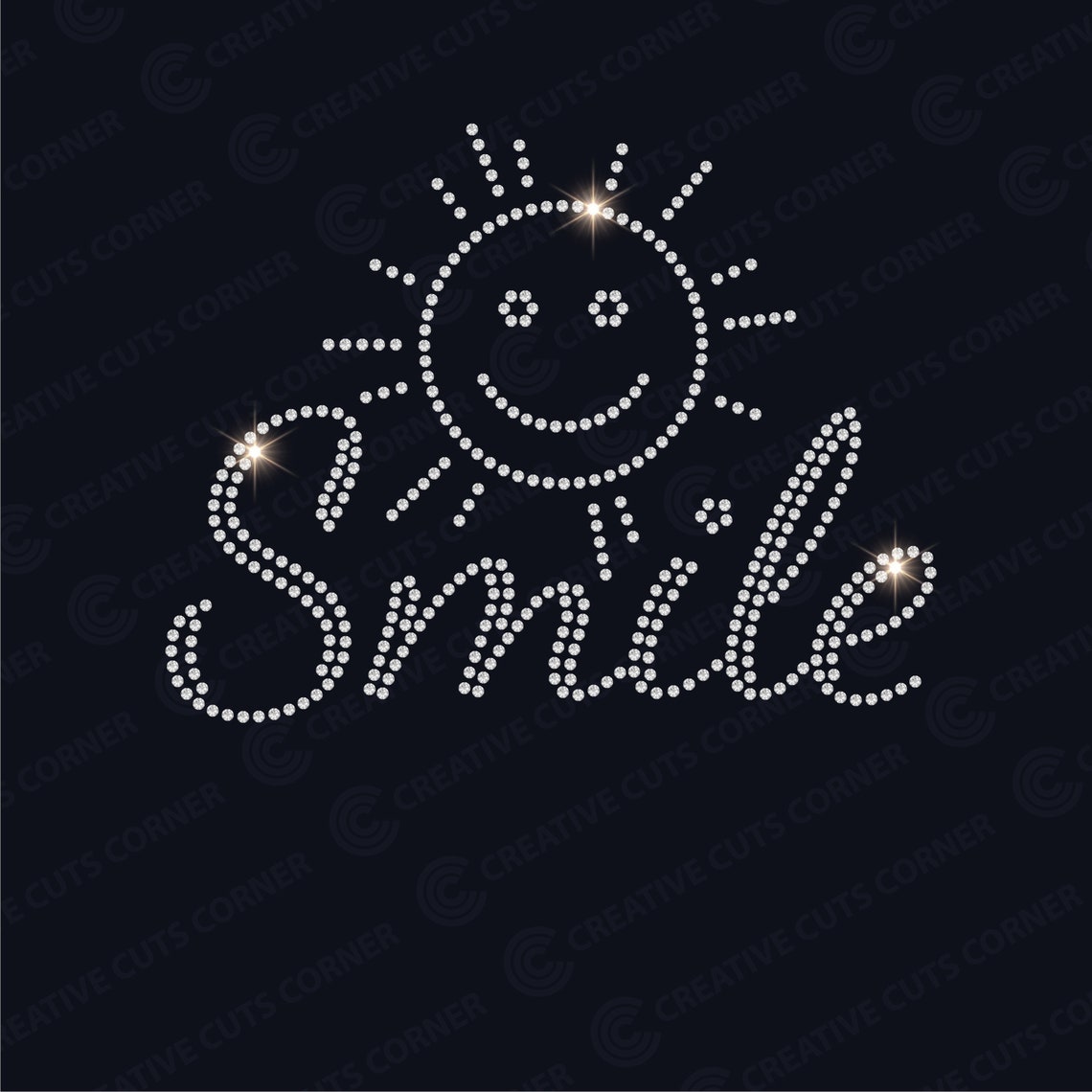 Smile Rhinestone Template Svg Files for Cricut Hotfix Rhinestone Shirt ...
