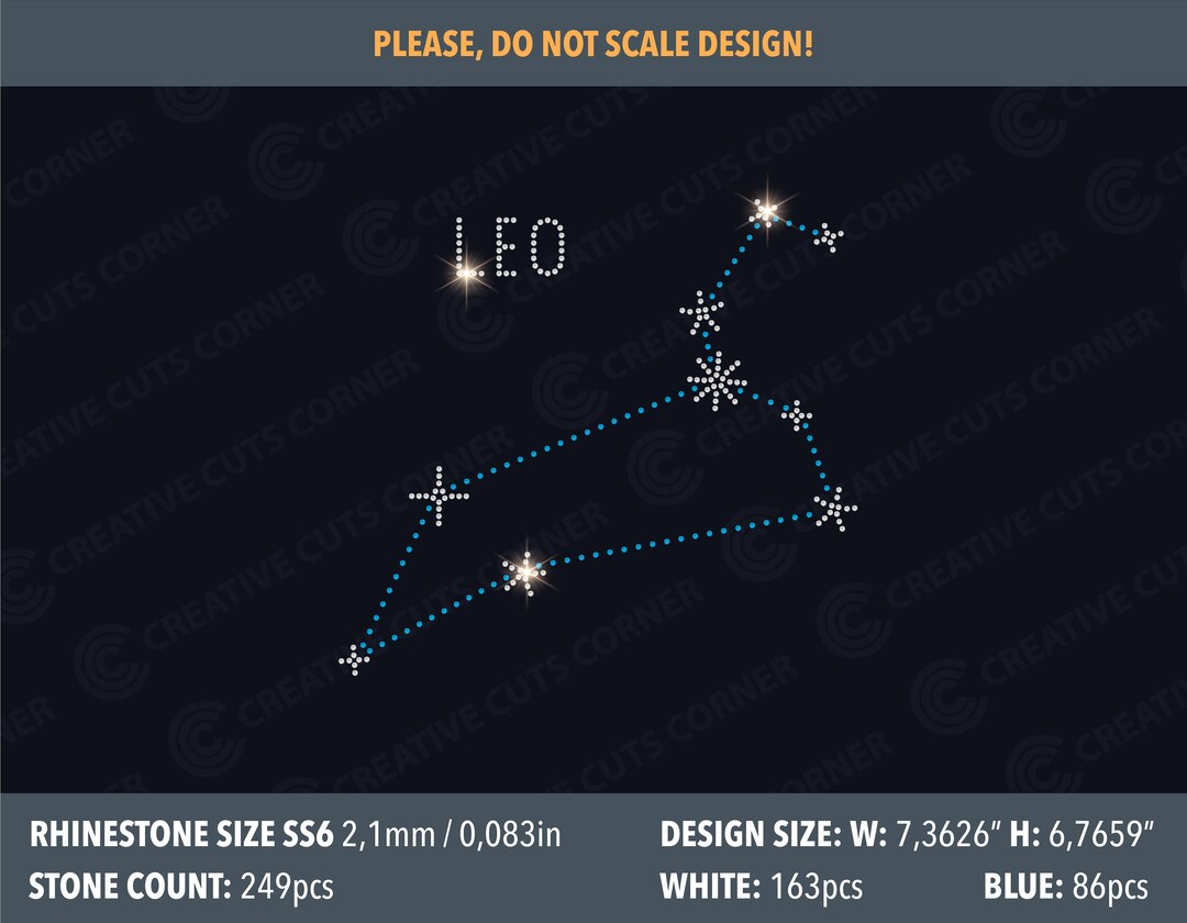 Rhinestone Template Leo Zodiac Svg File Rhinestone Template Ss6 Cricut ...