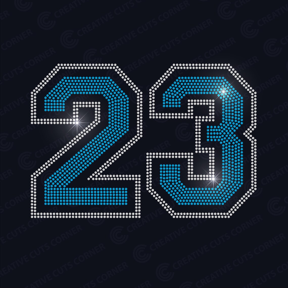Rhinestone Sport Number Template SS10 Rhinestone College Cheer Digits ...