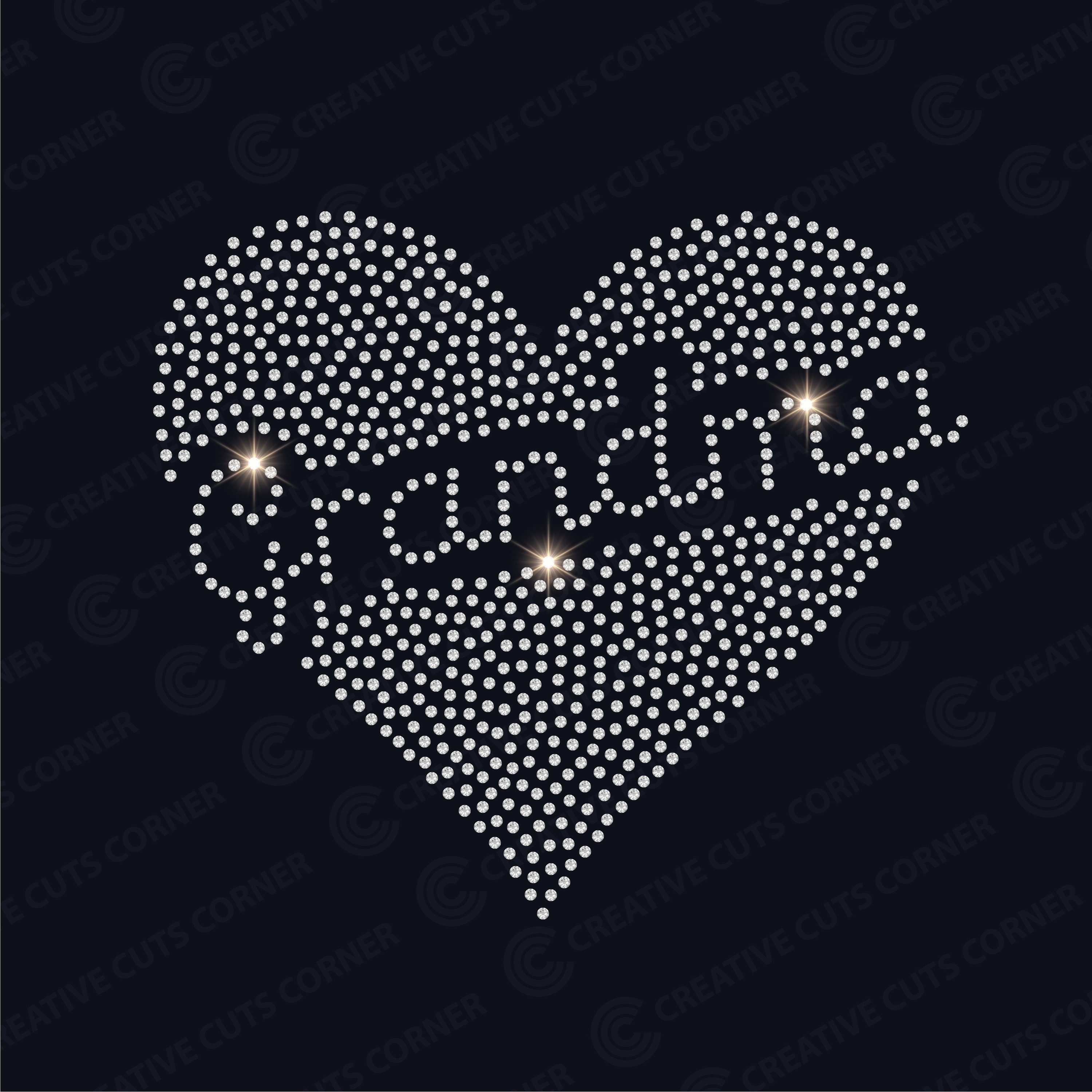 Hotfix Rhinestone Template Ss10 Svg Digital File Rhinestone Heart ...