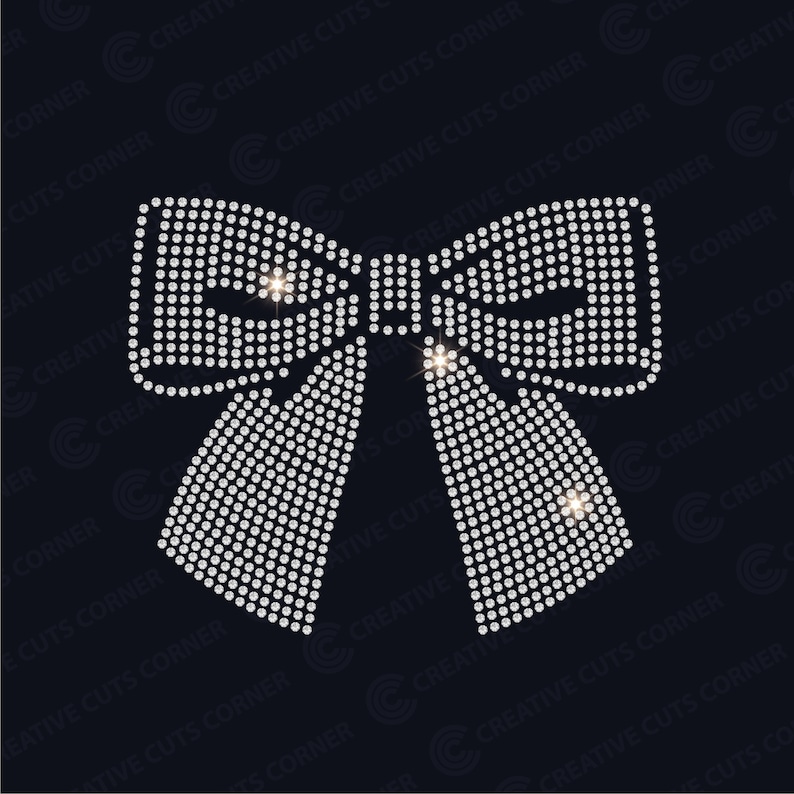 Rhinestone Bow Tie Svg Rhinestone Template Svg File Hotfix - Etsy
