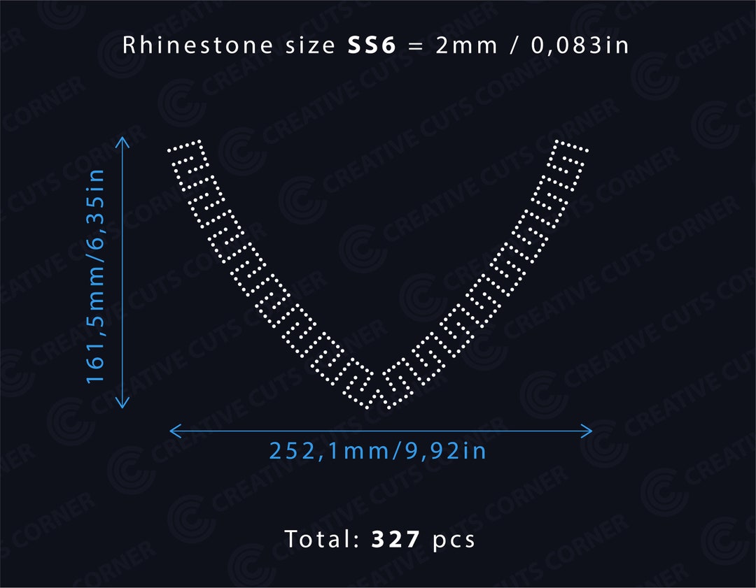 Rhinestone Template Necklace Svg File for Cricut Design Rhinestone ...