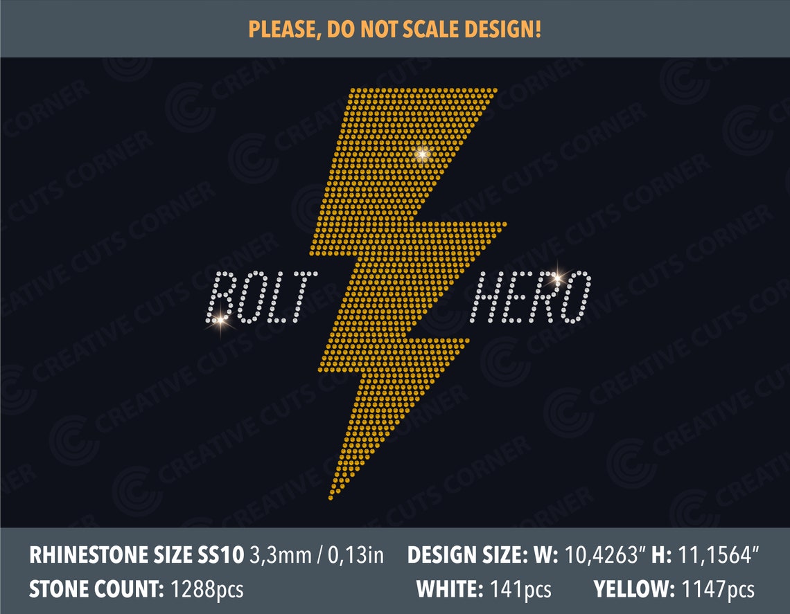 Bolt Hero Rhinestone Template for Cricut Instant Download Svg - Etsy