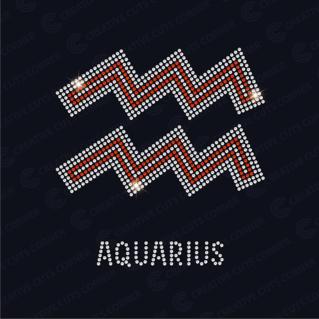 Aquarius Rhinestone Template Svg File for Cricut Zodiac Sign Rhinestone ...