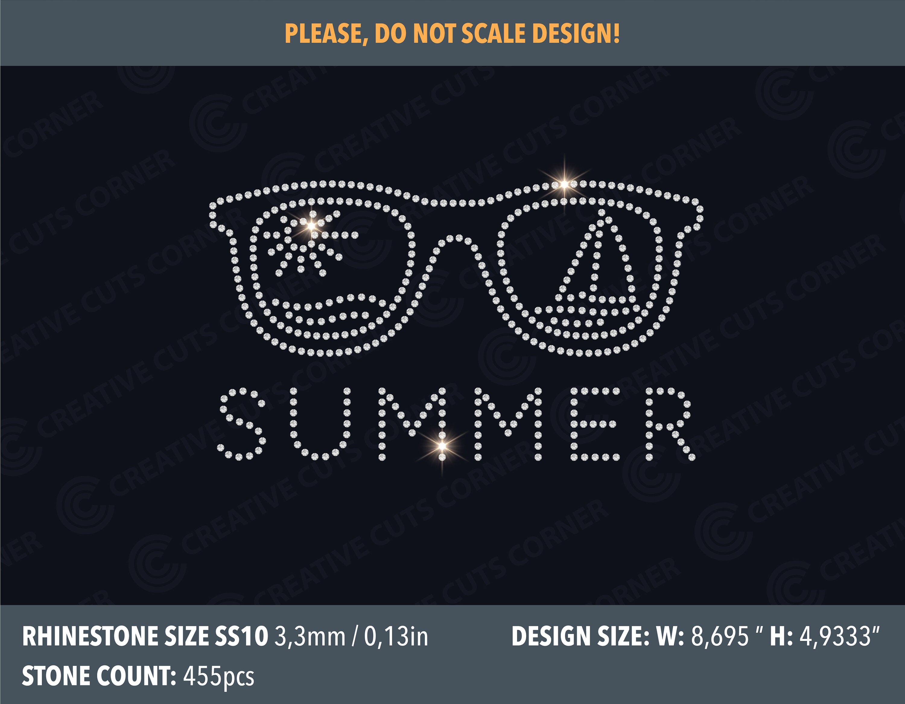 Summer Rhinestone Template Svg File for Cricut Design Rhinestone ...