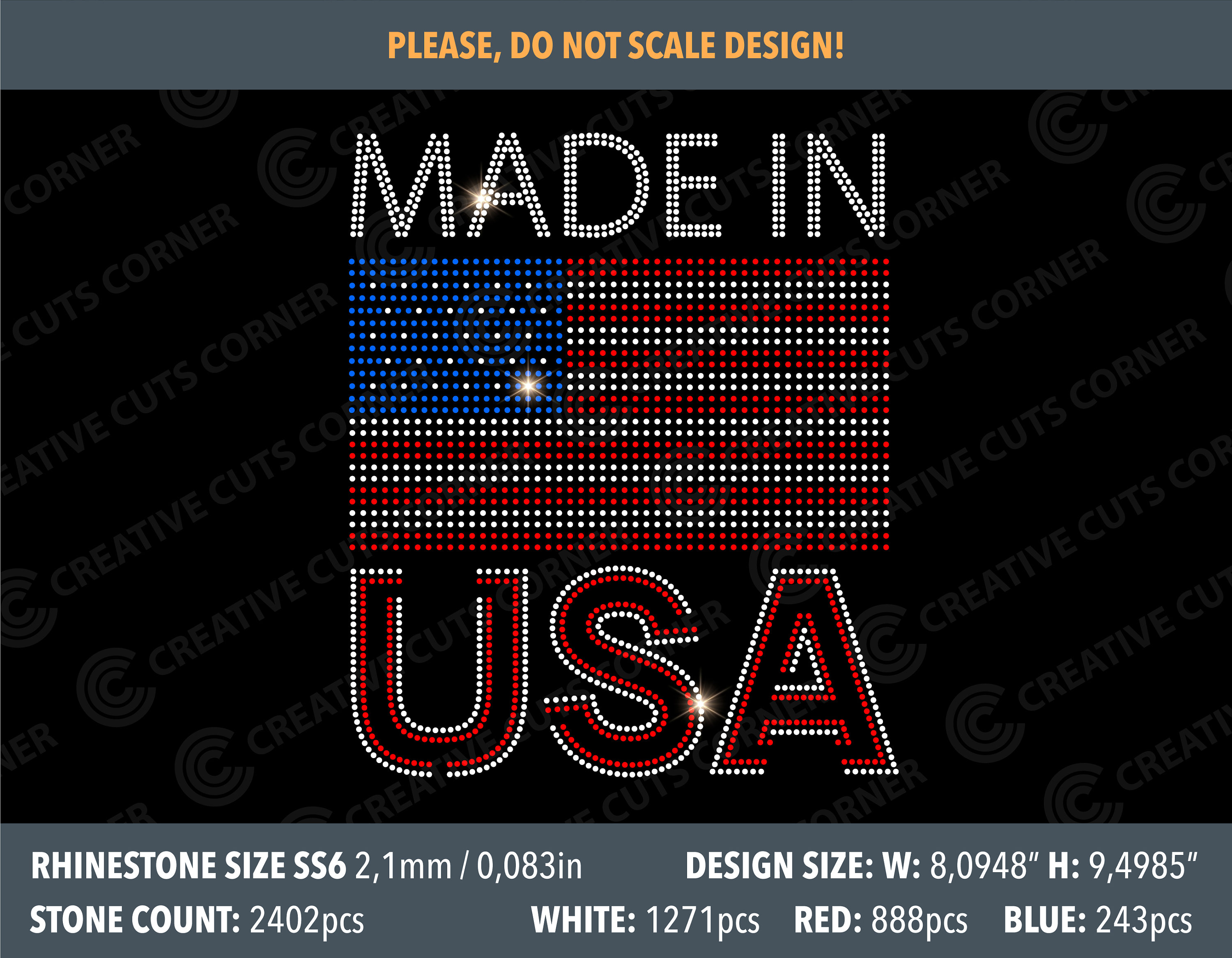 Hotfix Rhinestone Template Ss6 Svg Digital File Rhinestone Independence ...