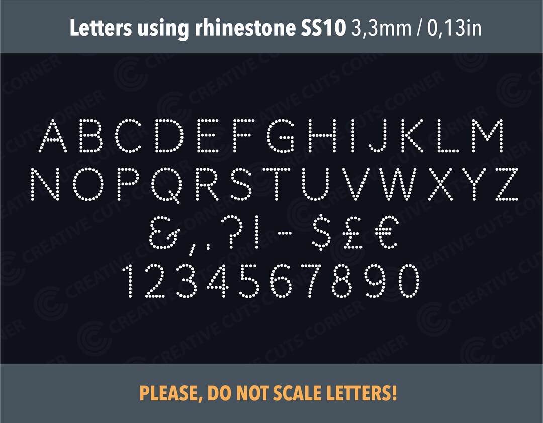 Rhinestone Font Ss10 Svg Digital File Rhinestone Sign Rhinestone Shirt ...