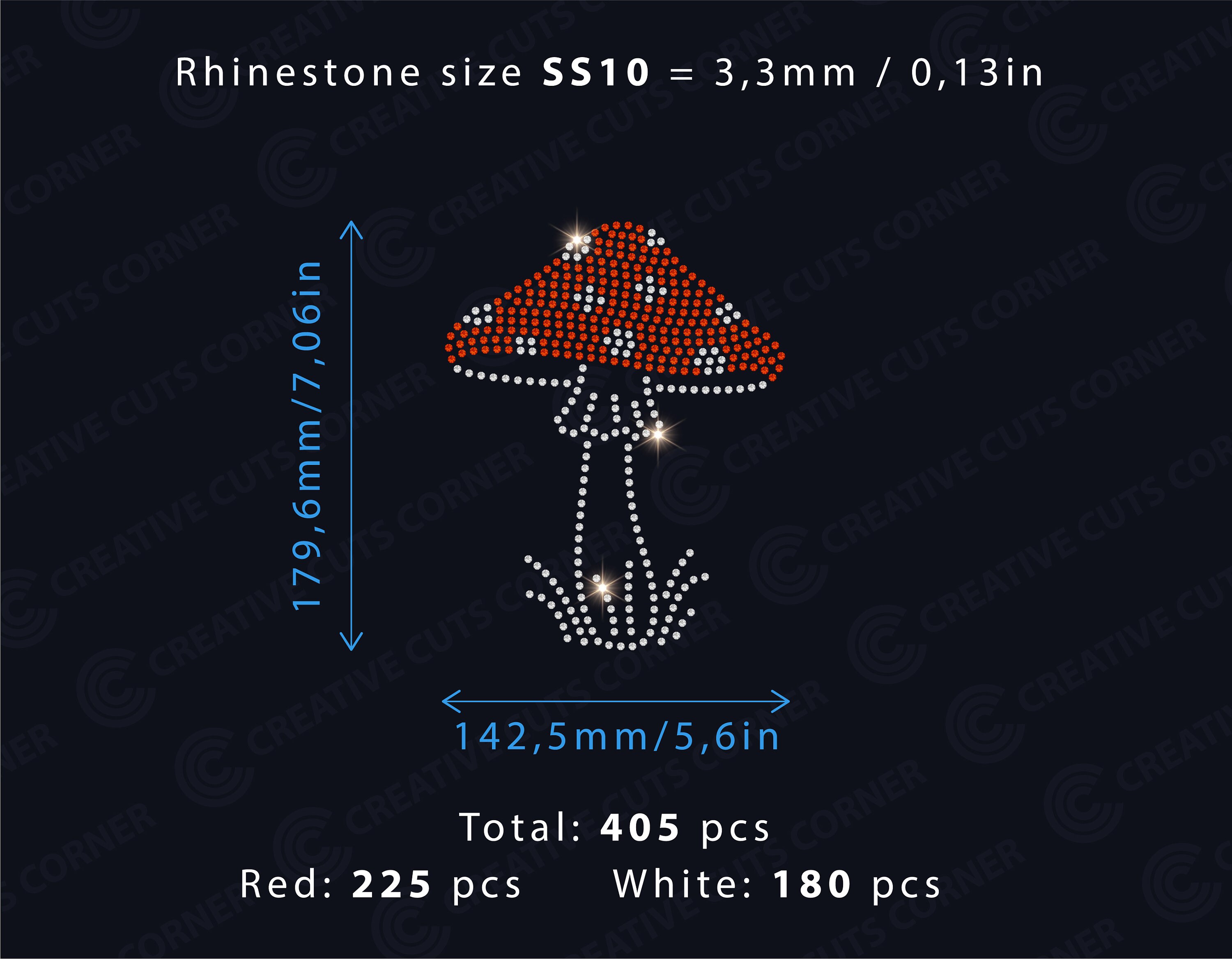 Mushroom Rhinestone Template Svg Design Rhinestone Shirt Template File ...