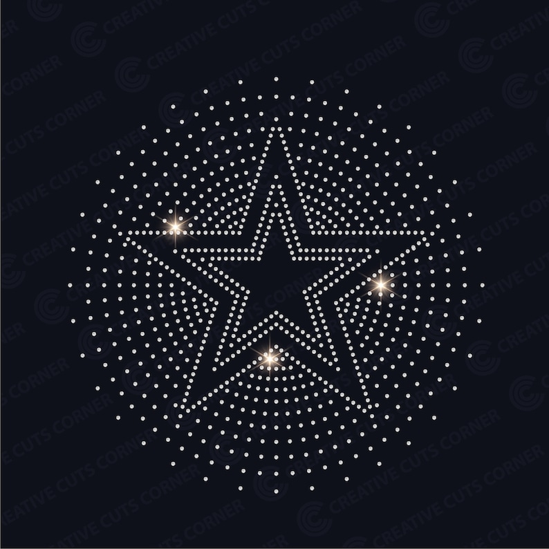 Hotfix Rhinestone Template Ss6 Svg Digital File Rhinestone Star ...
