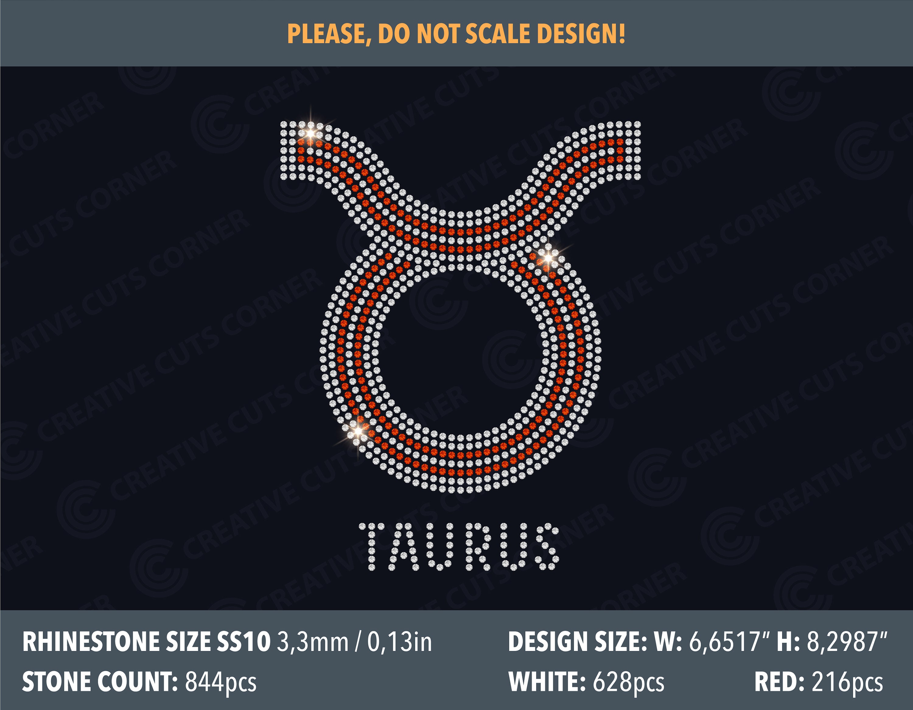 Taurus Rhinestone Template Svg File for Cricut Zodiac Sign Rhinestone ...
