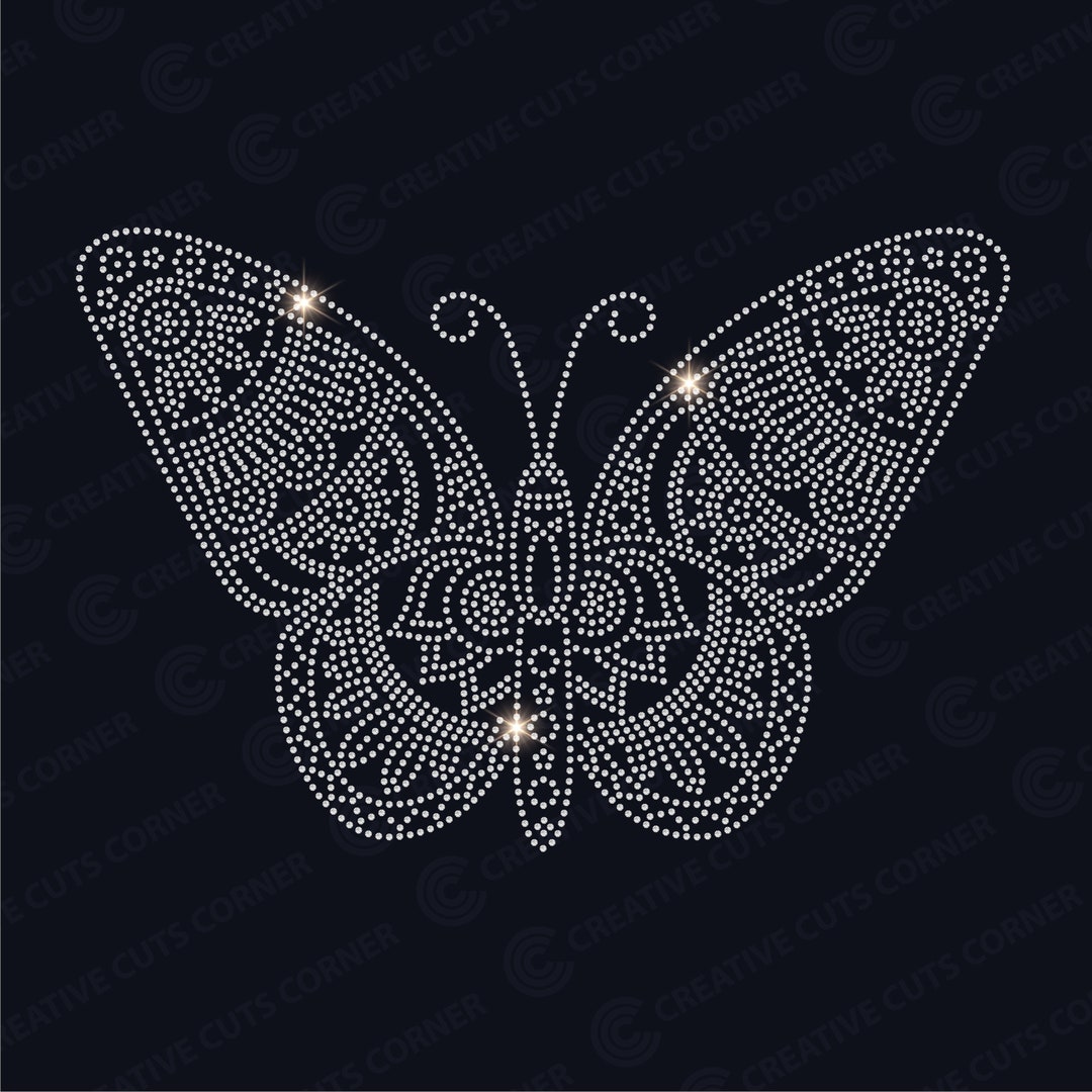 Rhinestone Template Svg File Cricut With Butterfly Rhinestone Decal ...