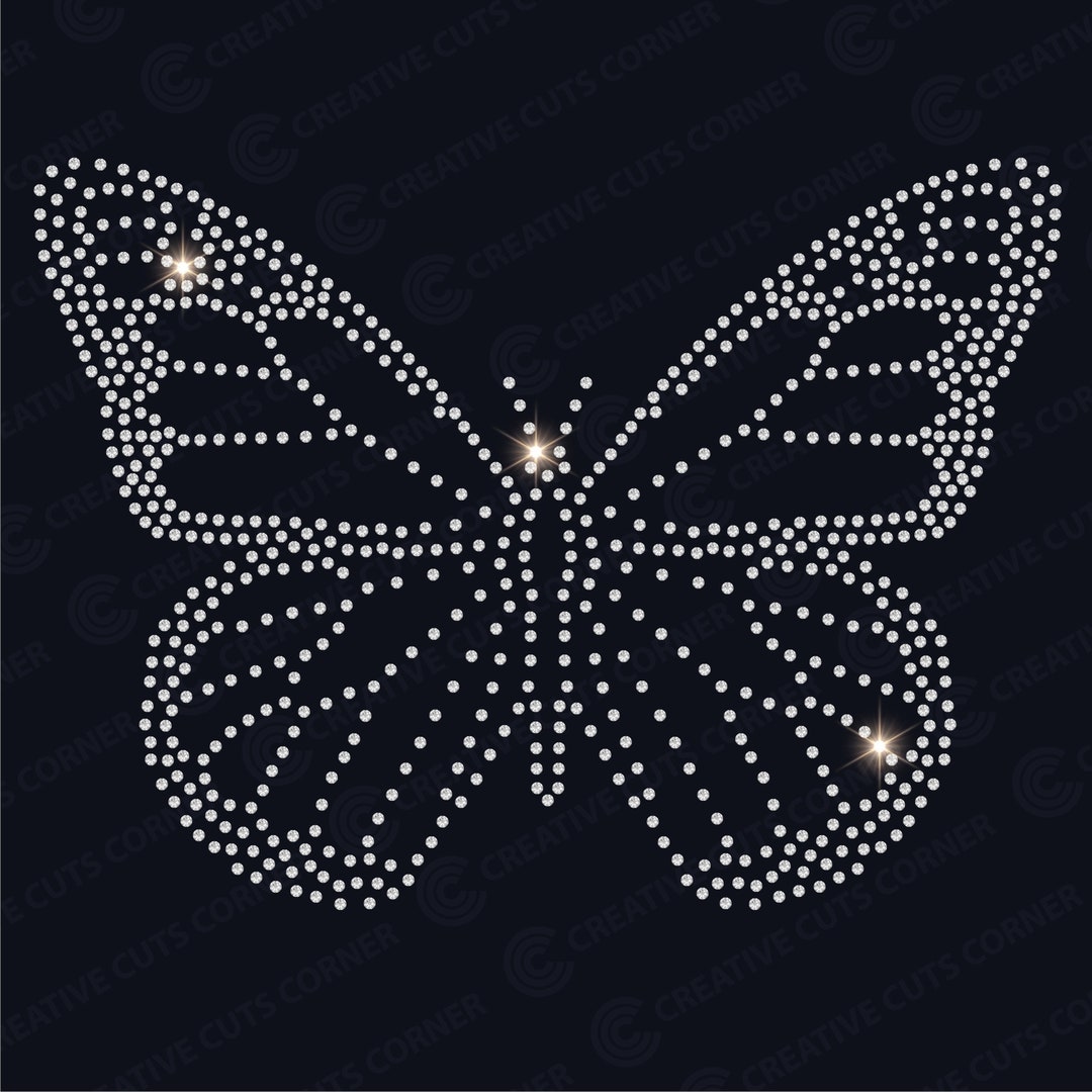 Butterfly Rhinestone Template for Cricut Instant Download Svg ...