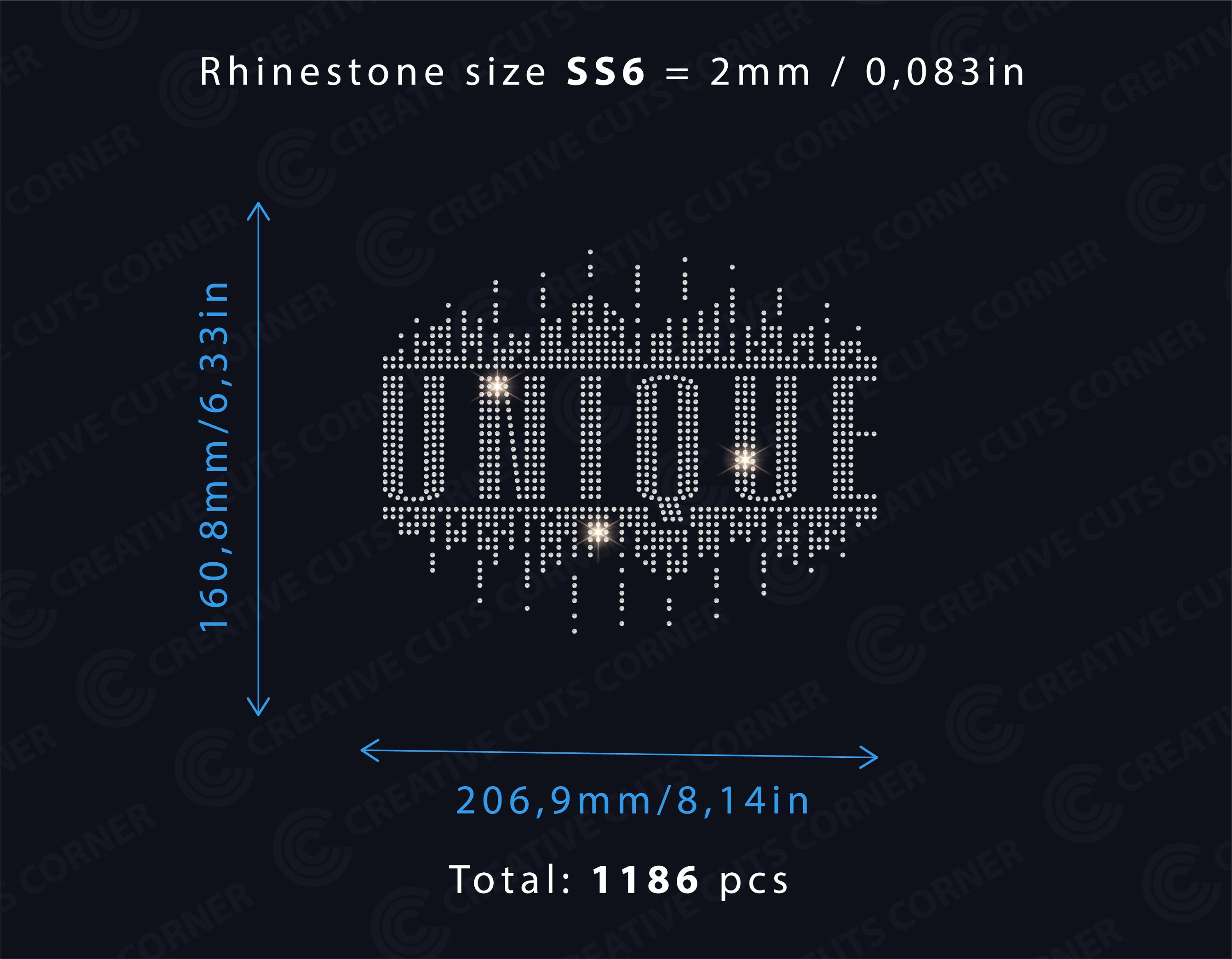 Unique Word Rhinestone Template for Cricut Instant Download Svg ...