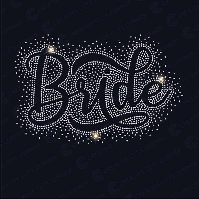 Bride Rhinestone Template Svg Files for Cricut Hotfix Rhinestone Shirt ...