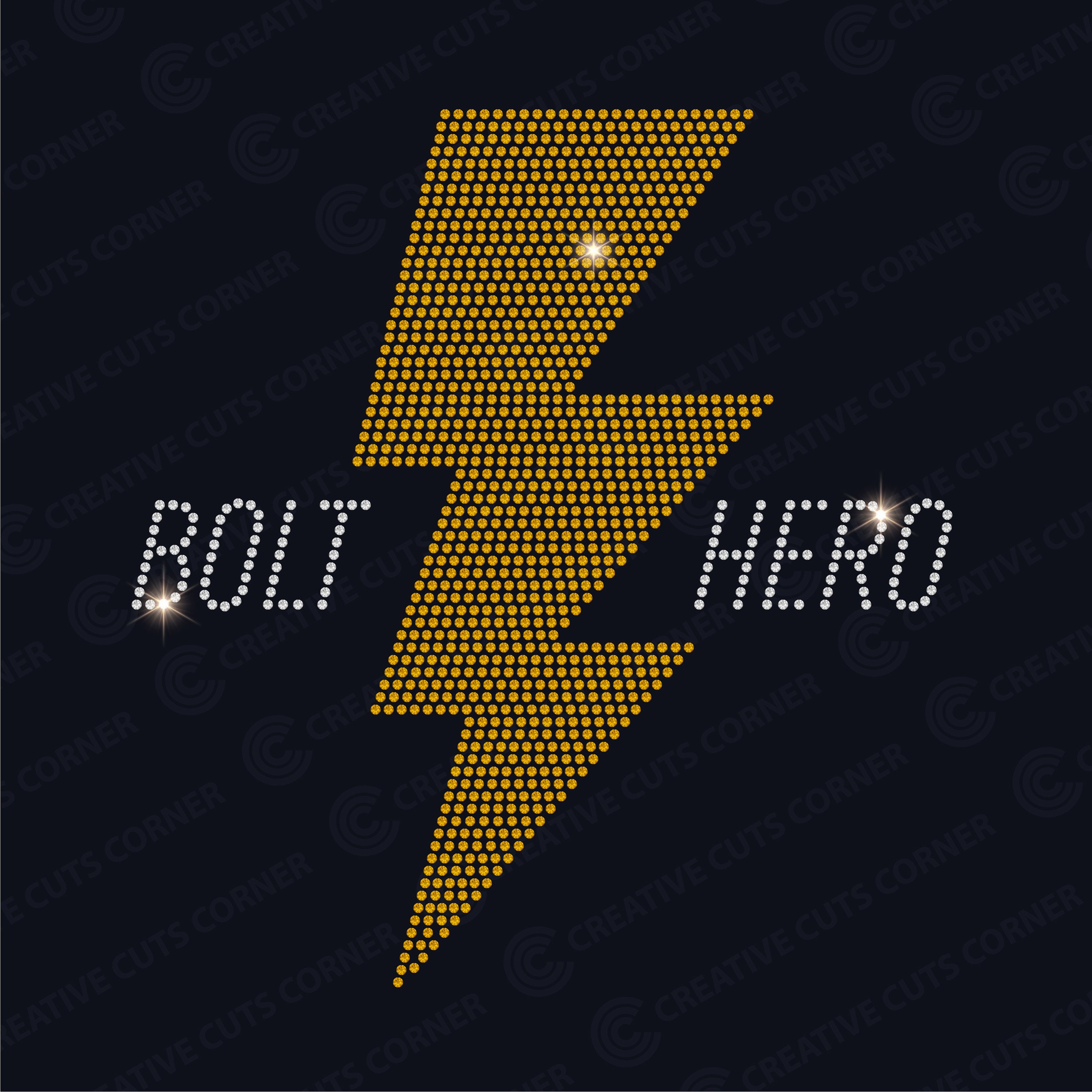 Bolt Hero Rhinestone Template for Cricut Instant Download Svg - Etsy
