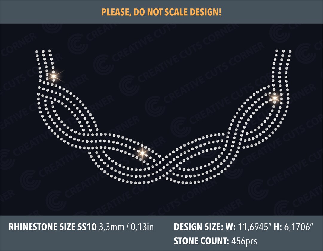 Rhinestone Template Necklace Svg File for Cricut Design Rhinestone ...