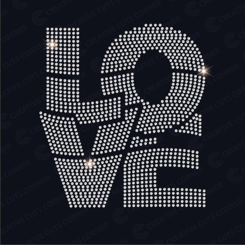 Rhinestone Template Ss10 Love Word Design Rhinestone Sign Svg File for ...