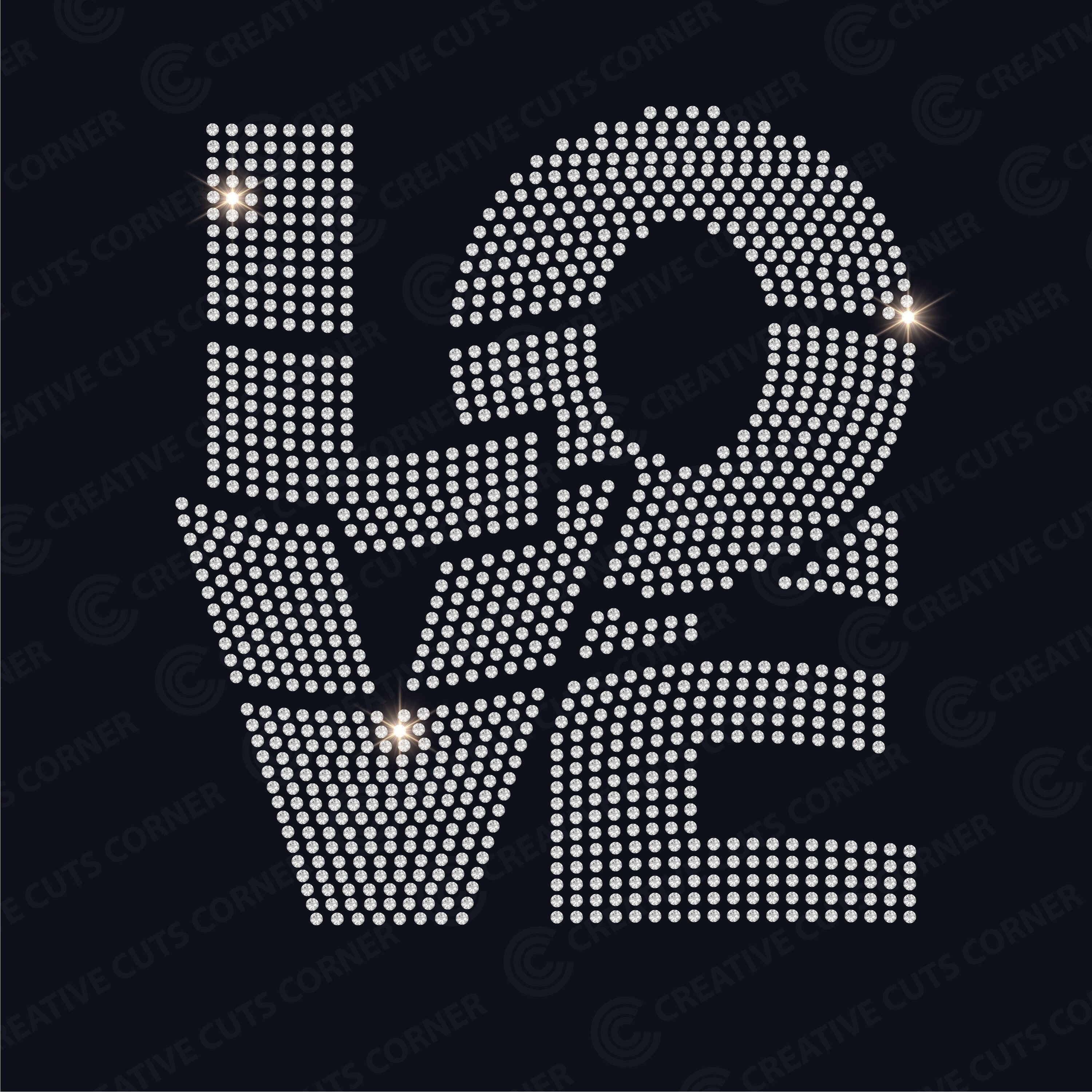 Rhinestone Template Ss10 Love Word Design Rhinestone Sign Svg File for ...
