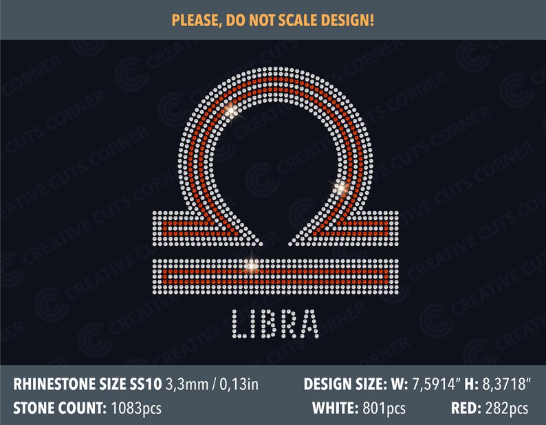 Rhinestone Template Libra Zodiac Svg File Rhinestone Template Ss10 ...