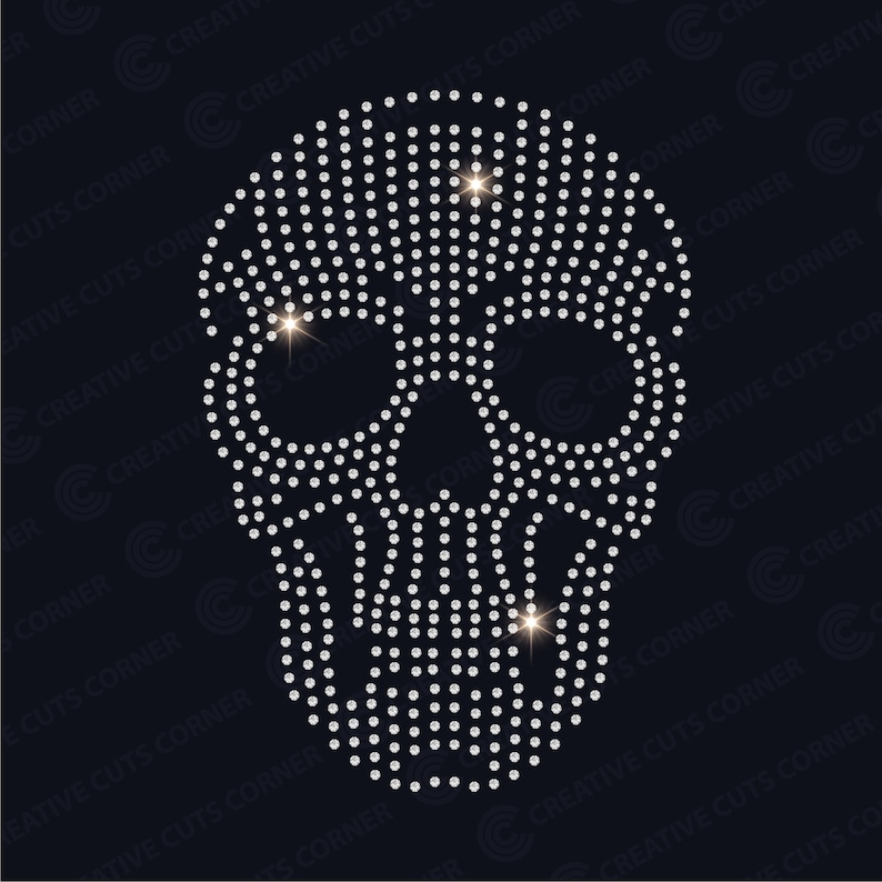 Rhinestone Template Skull Svg File for Cricut Rhinestone Template Ss10 ...
