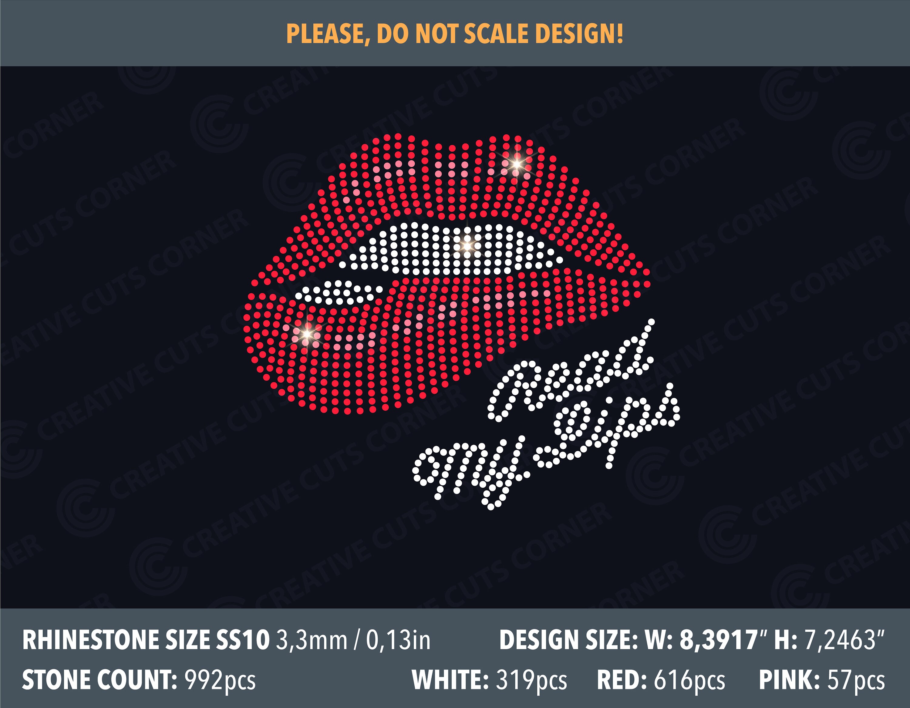 Lips Rhinestone Template Svg File for Cricut Cut File Rhinestone ...