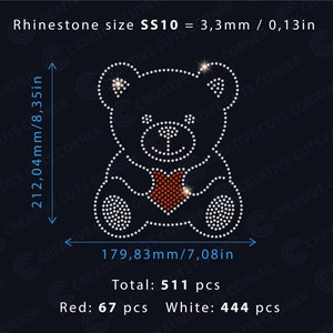 Rhinestone Template Ss10 Svg File for Cricut With Bear Rhinestone Decal ...