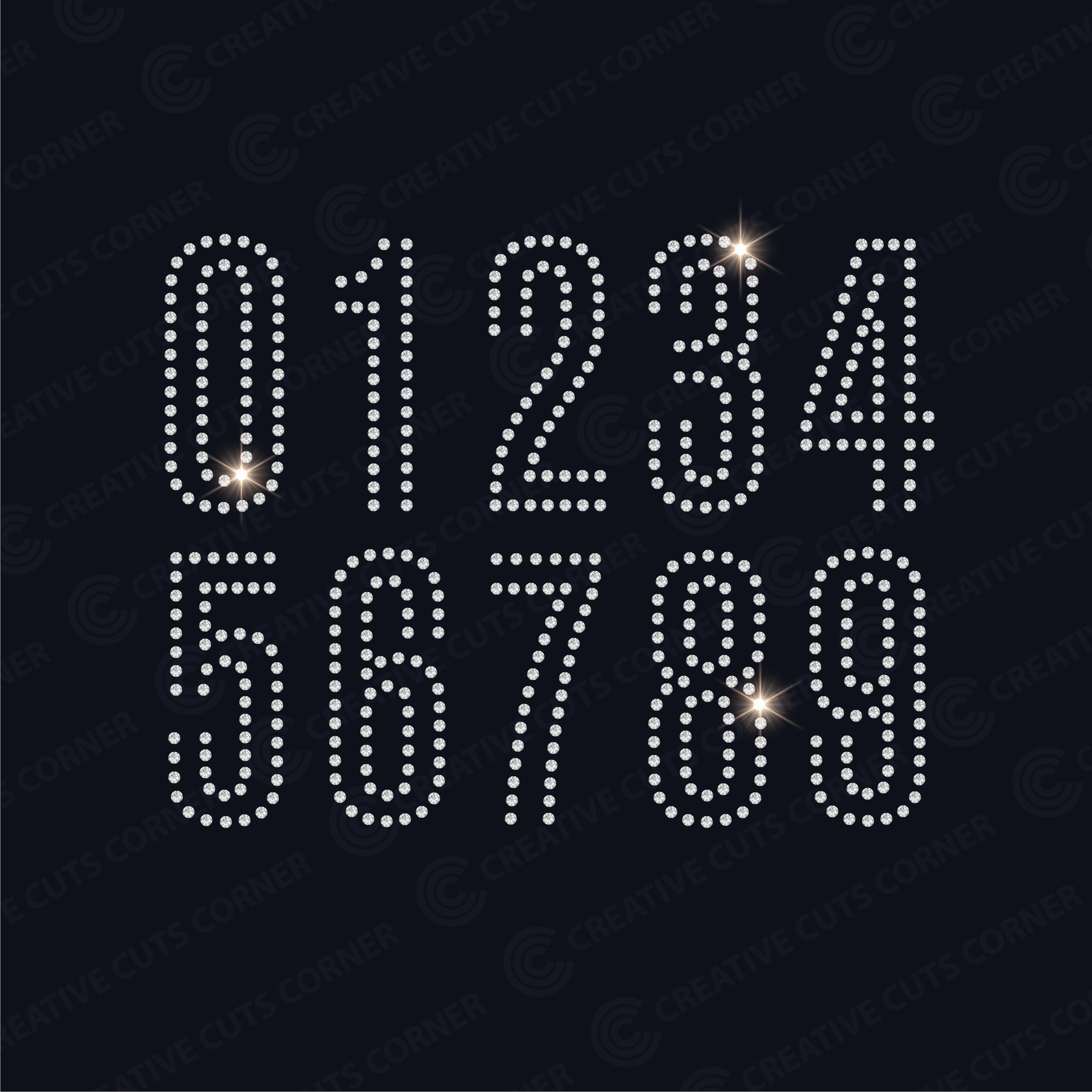Digits Rhinestone Number Svg for Cricut Instant Download Svg Rhinestone ...