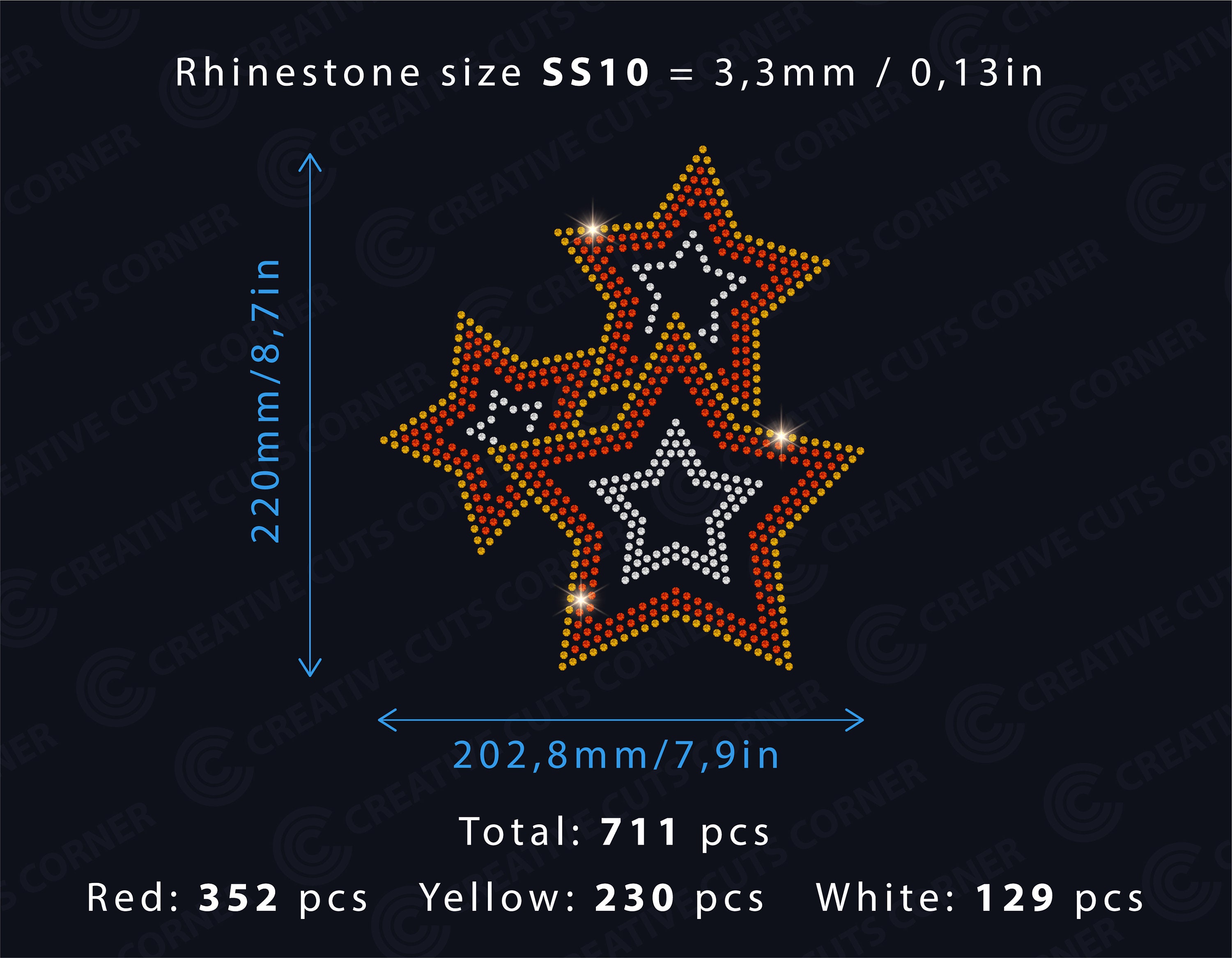 Stars Rhinestone Template Svg File for Cricut Svg for Shirt Rhinestone ...