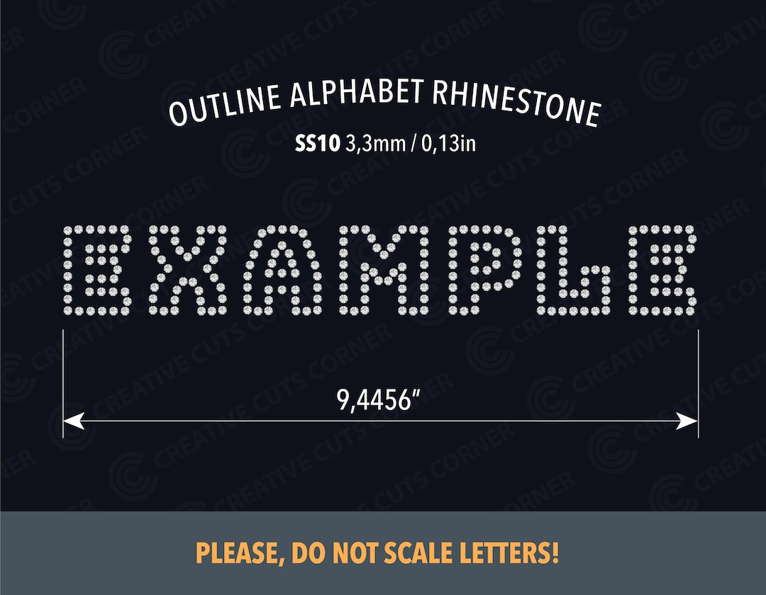 Rhinestone Font Svg File for Cricut Design Rhinestone Template Ss10 ...