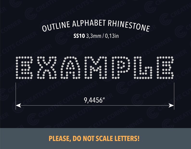 Rhinestone Font Svg File for Cricut Design Rhinestone Template Ss10 ...