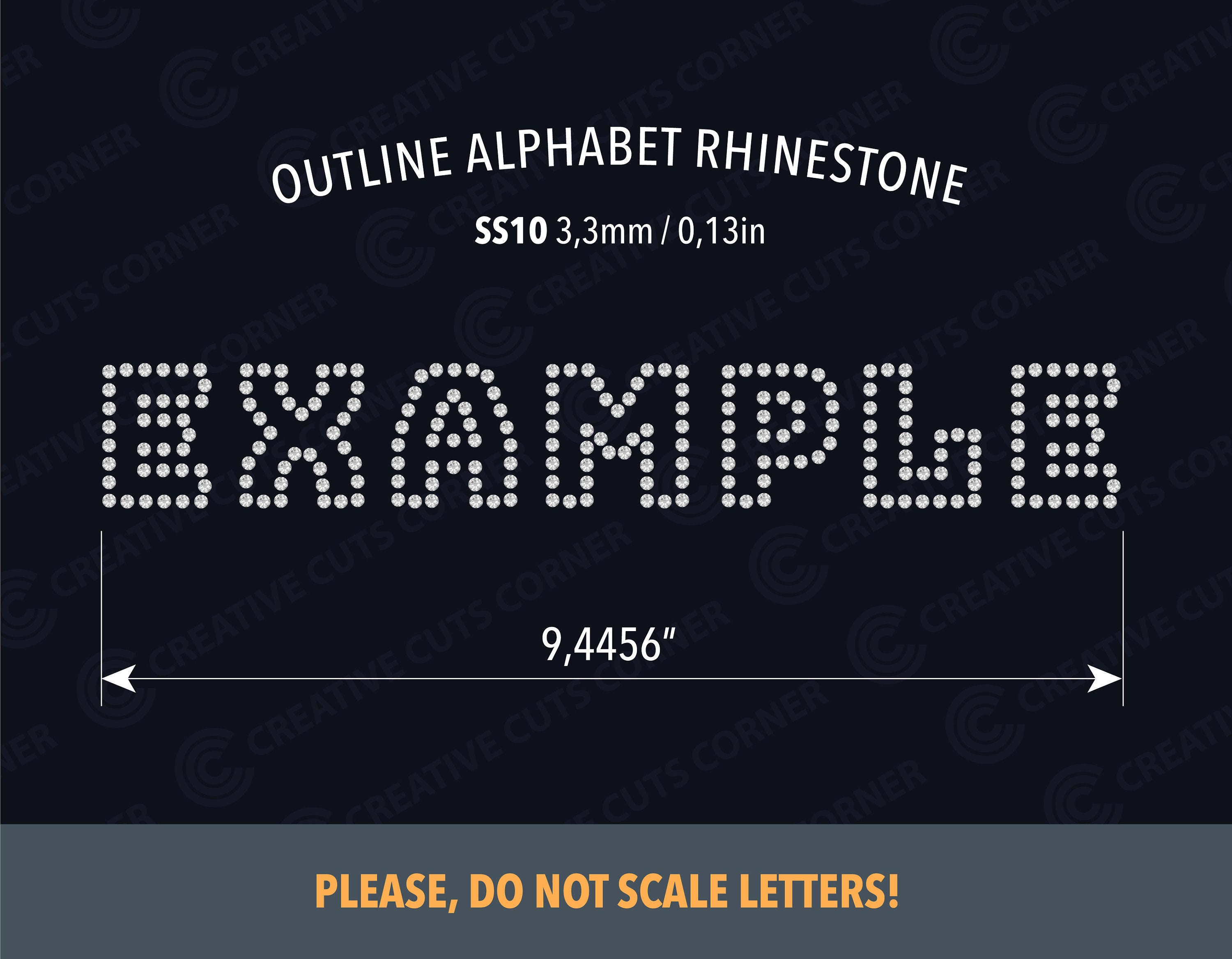 Rhinestone Font Svg File for Cricut Design Rhinestone Template Ss10 ...