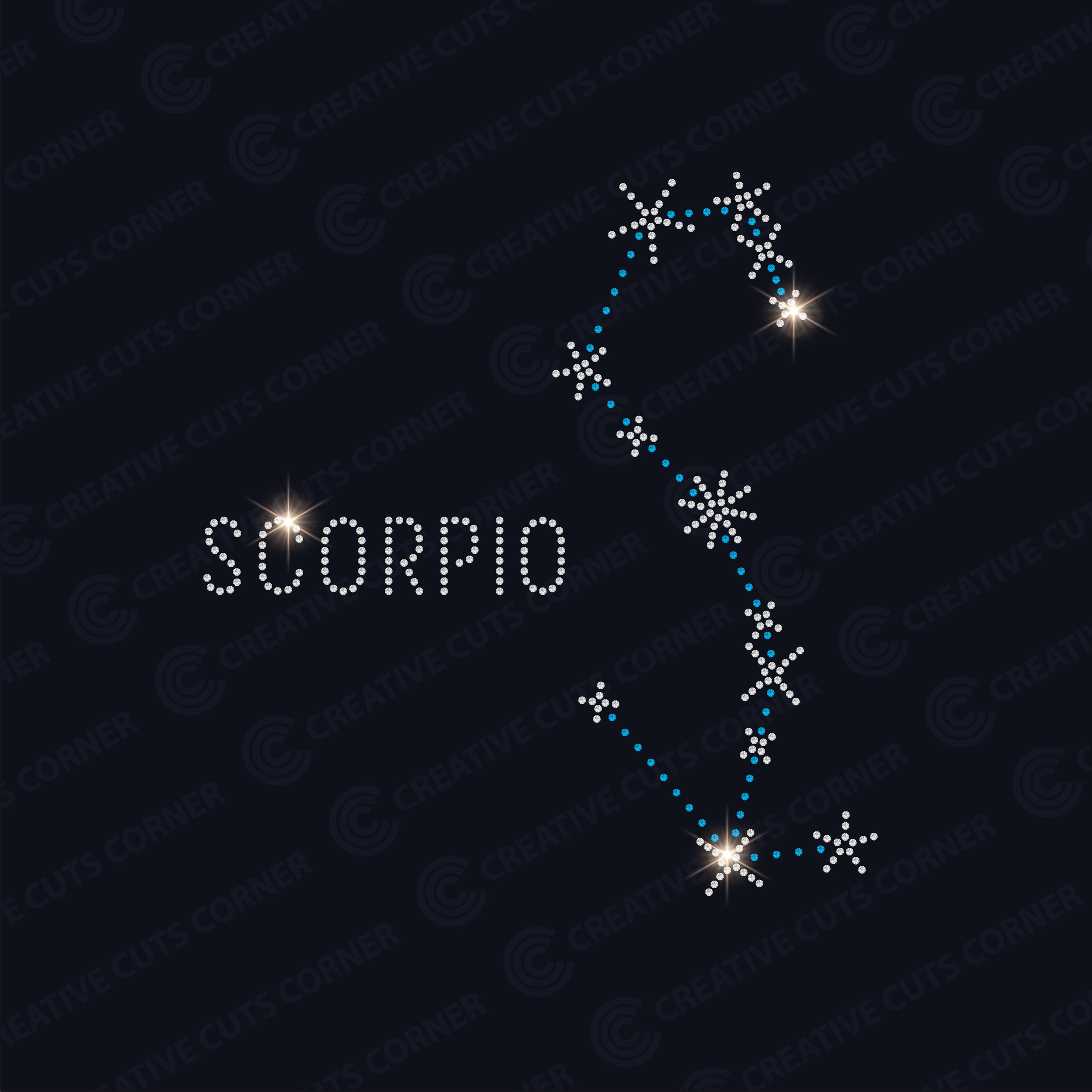 Scorpio Rhinestone Template Svg File for Cricut Zodiac Sign Rhinestone ...