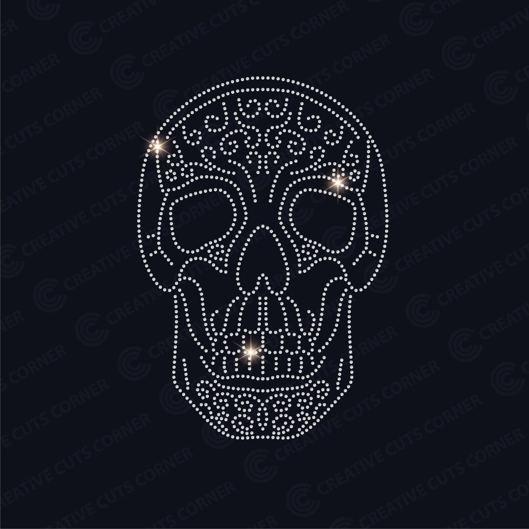 Rhinestone Skull Svg Rhinestone Template Svg File Hotfix Rhinestone ...
