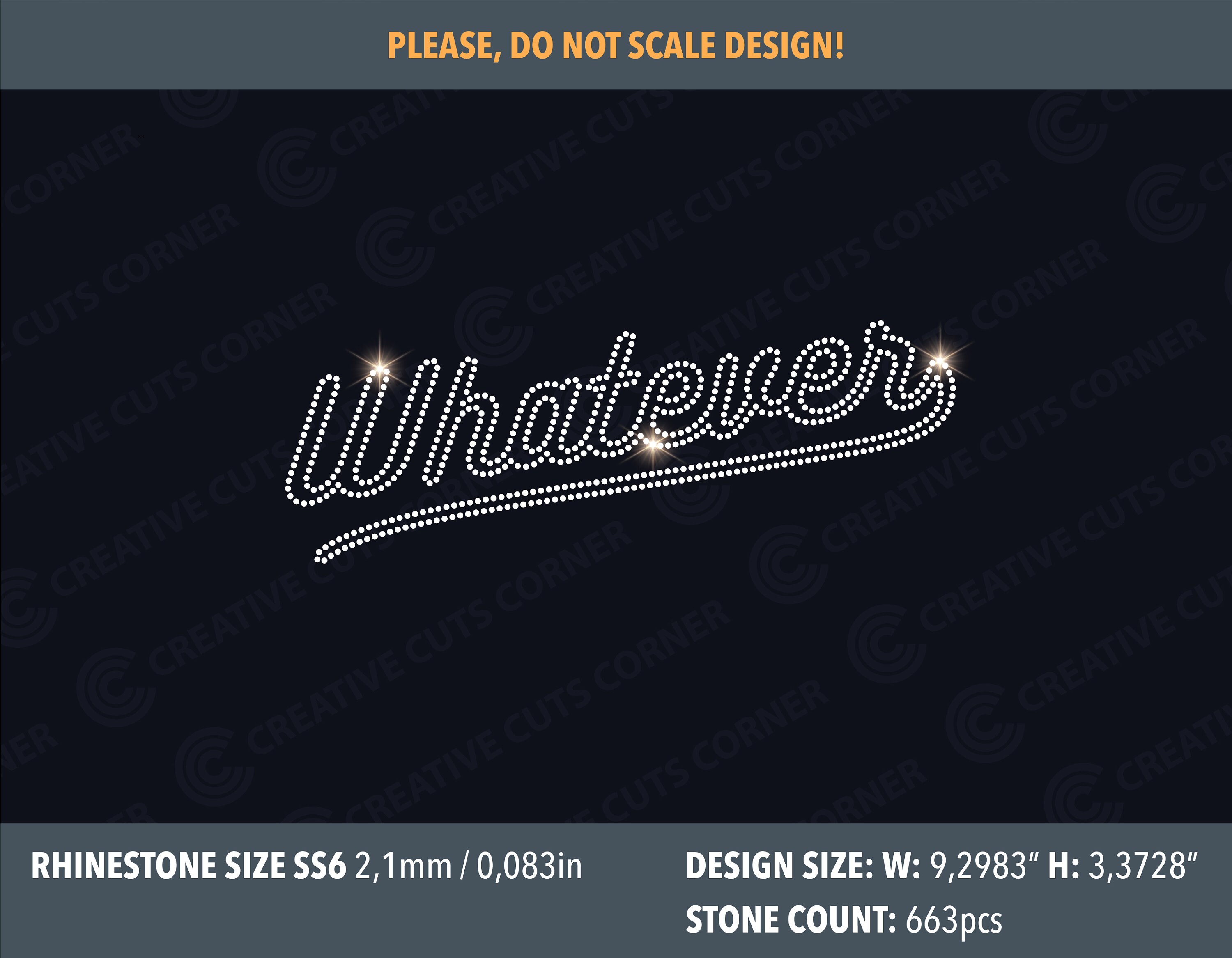 Whatever Rhinestone Template Ss6 Svg Digital File Rhinestone Sign ...