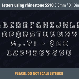 Rhinestone Font Svg File for Cricut Design Rhinestone Template Ss10 ...