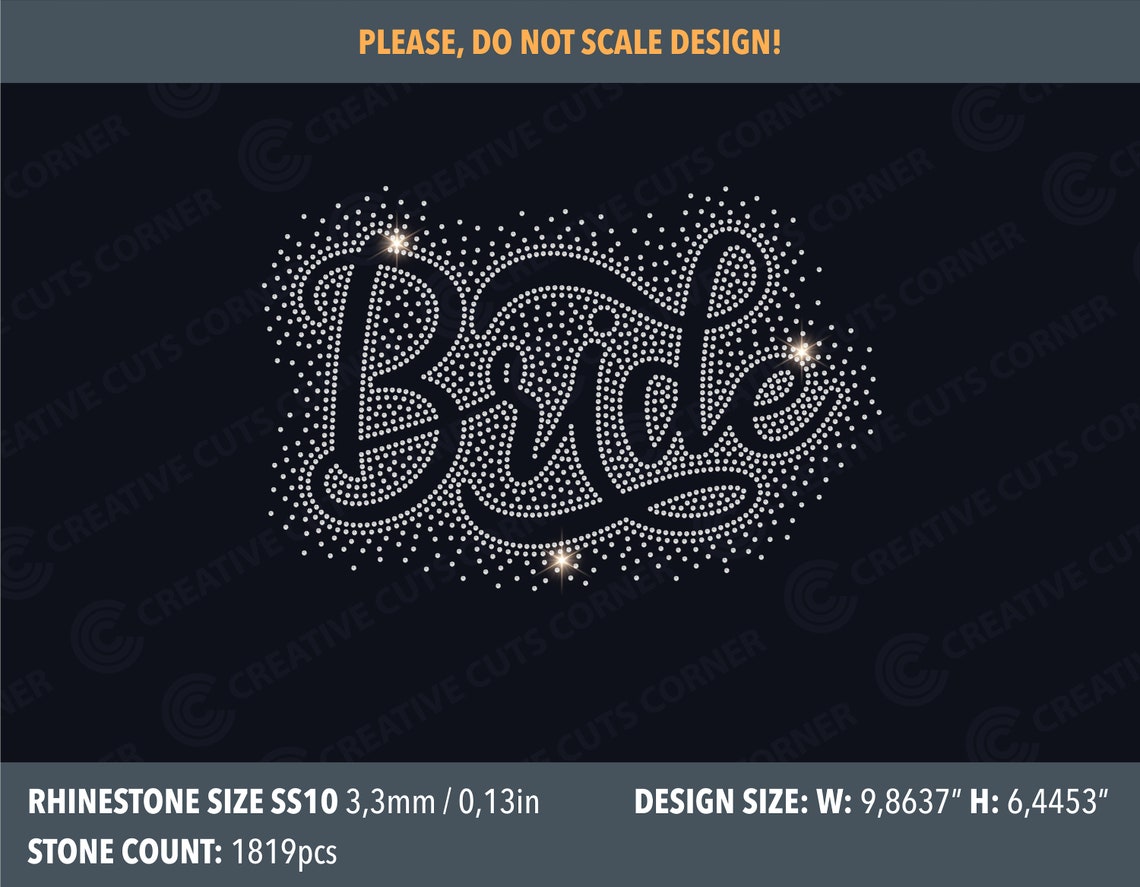 Bride Rhinestone Template Svg Files for Cricut Hotfix Rhinestone Shirt ...
