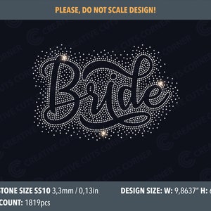 Bride Rhinestone Template Svg Files for Cricut Hotfix Rhinestone Shirt ...