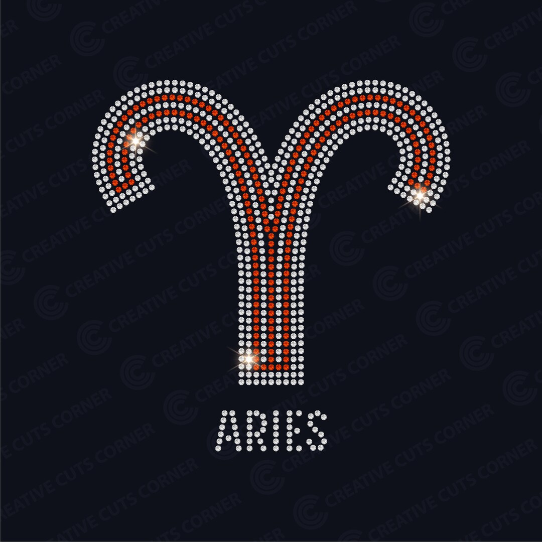 Aries Rhinestone Template Svg Files for Cricut Hotfix Rhinestone Shirt ...