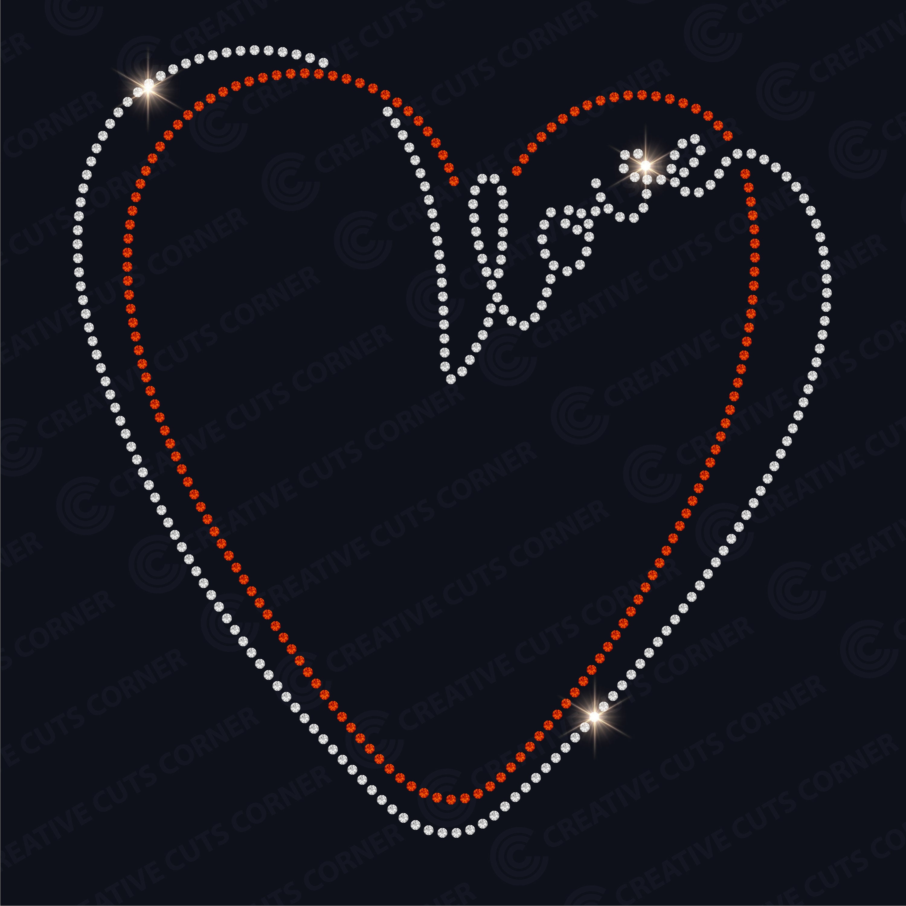 Rhinestone Template Heart Love Svg File for Cricut Rhinestone Template ...