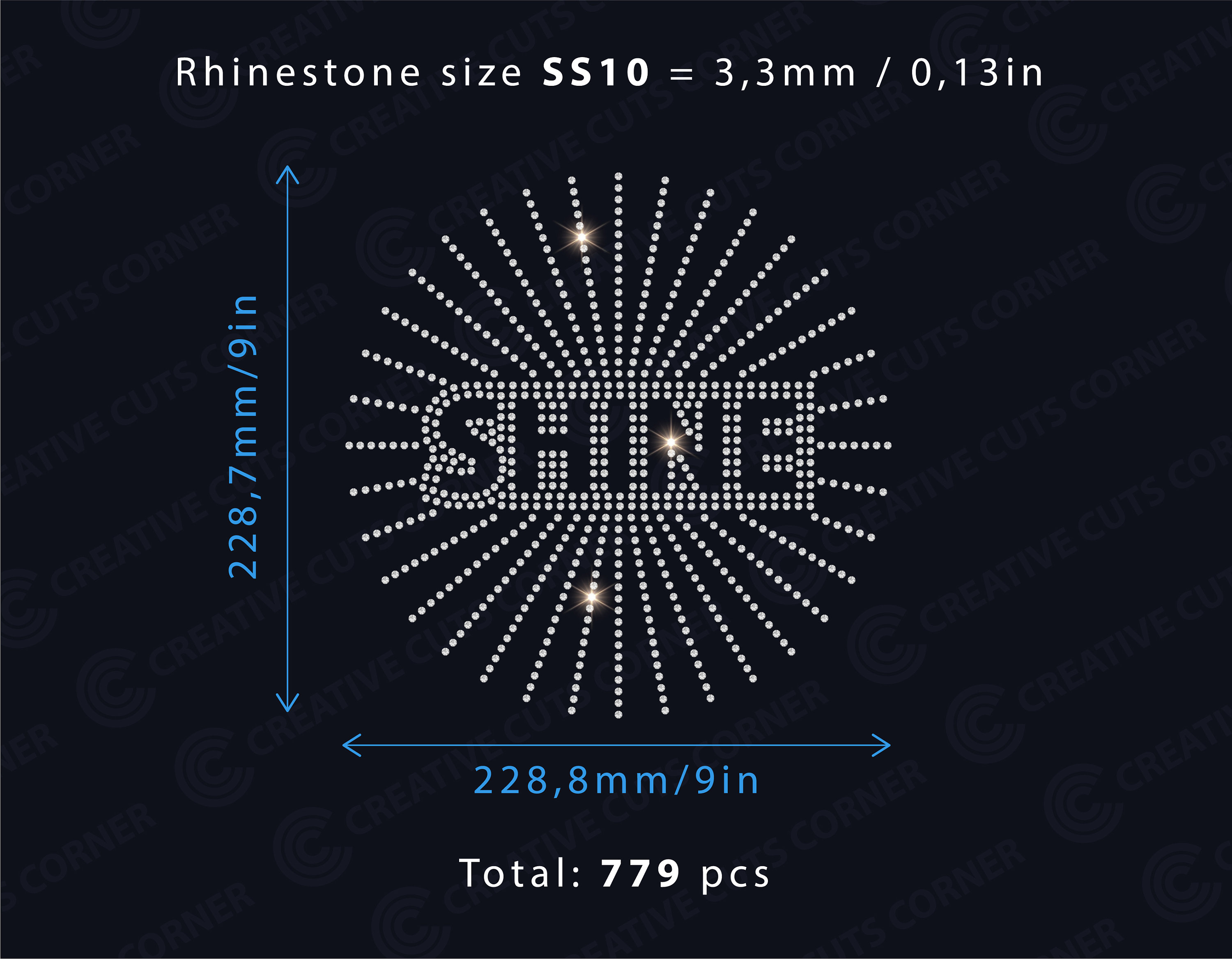 Rhinestone Iron on Svg File for Cricut Shine Hotfix Rhinestone Template ...