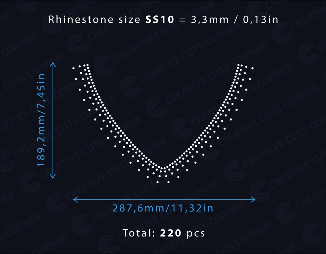Rhinestone Template Necklace Svg File for Cricut Rhinestone Template ...