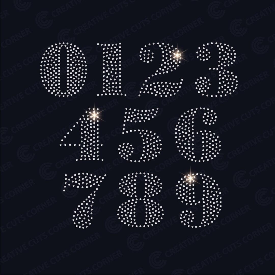 Rhinestone Number Svg File for Cricut Design Rhinestone Template Ss6 ...